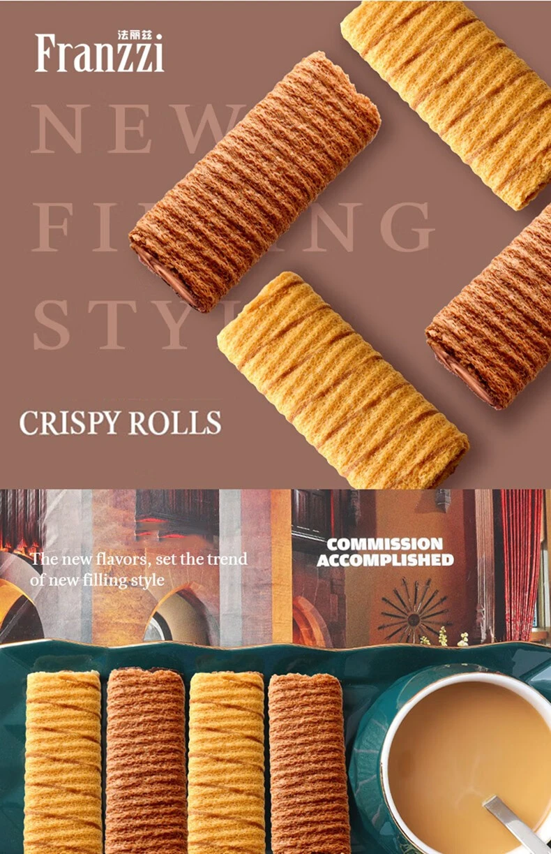 Franzzi Cookies 100g Strawberry Cheese Sandwich Wafer Rolls Multi ...