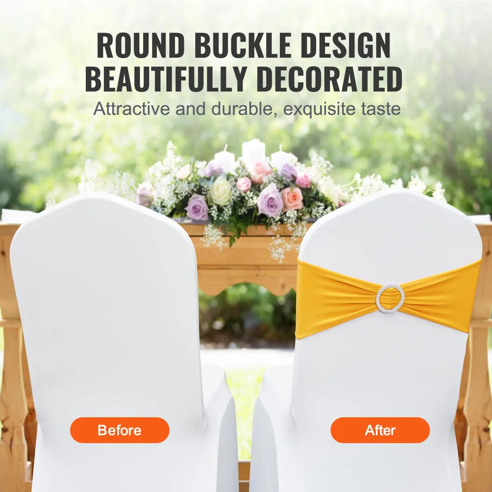 Panic Buying Sage Chair Sashes Elastic Chair Bands with Buckle Slider ...