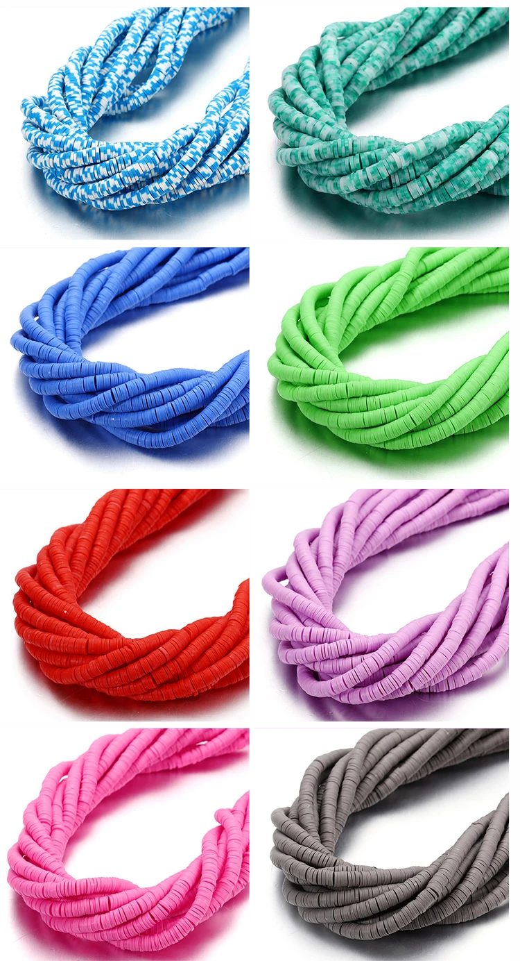 New Arrival 6mm Mixed Loose Clay Spacer Beads Vinyl Heishi Chip Disc ...