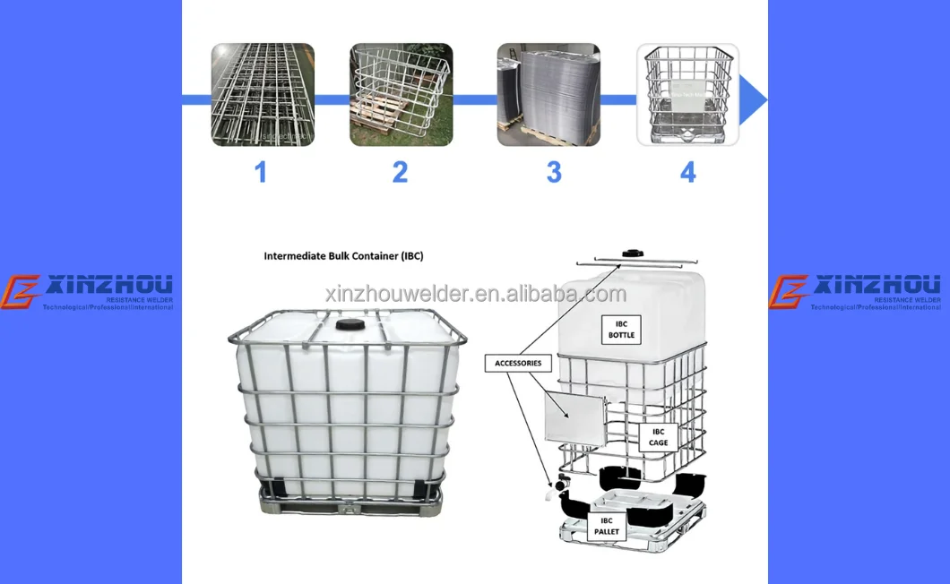 1000L IBC Cage Frame Stainless Steel Tubular Automatic Welding Machine ...