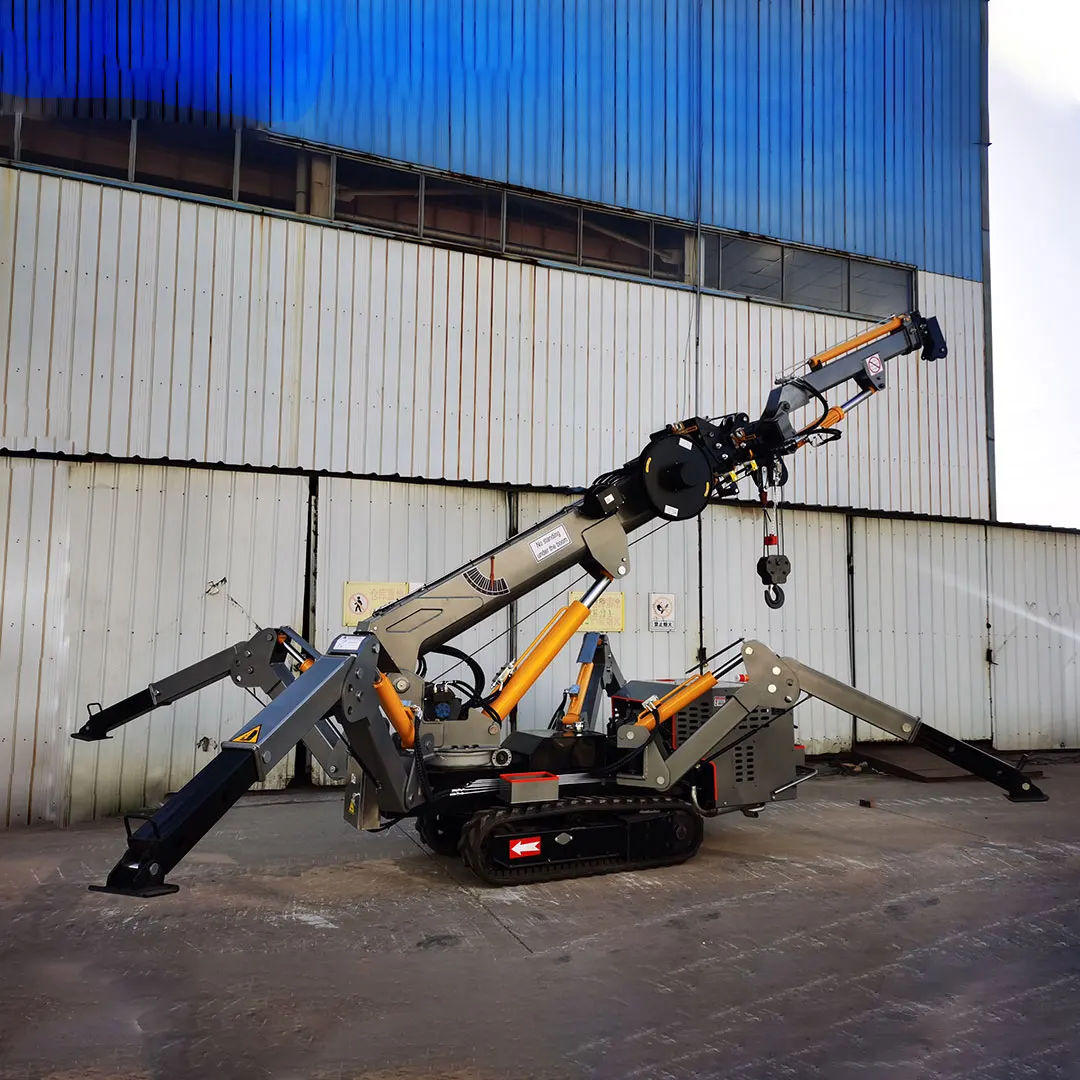 3t Spider Crawler Crane Electric Track Telescopic Boom Crane Knuckle ...