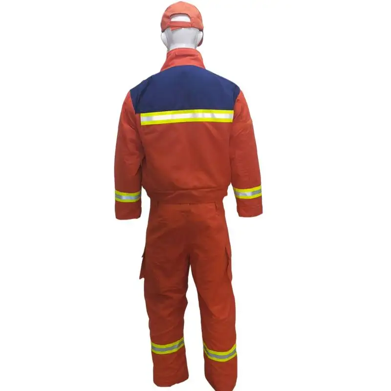 Aramid Firefighter Safety Clothing Orange Fireman Rescue Uniform ...