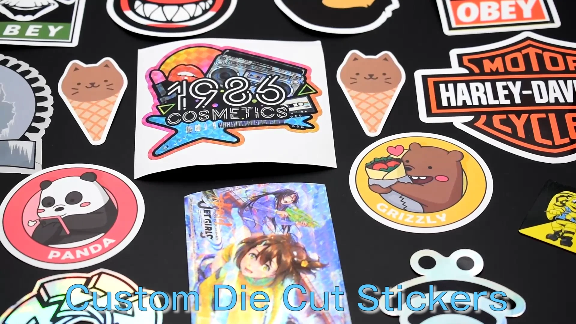 Custom Cartoon Holographic Uv Resistant Logo Sticker Printing Round Die ...