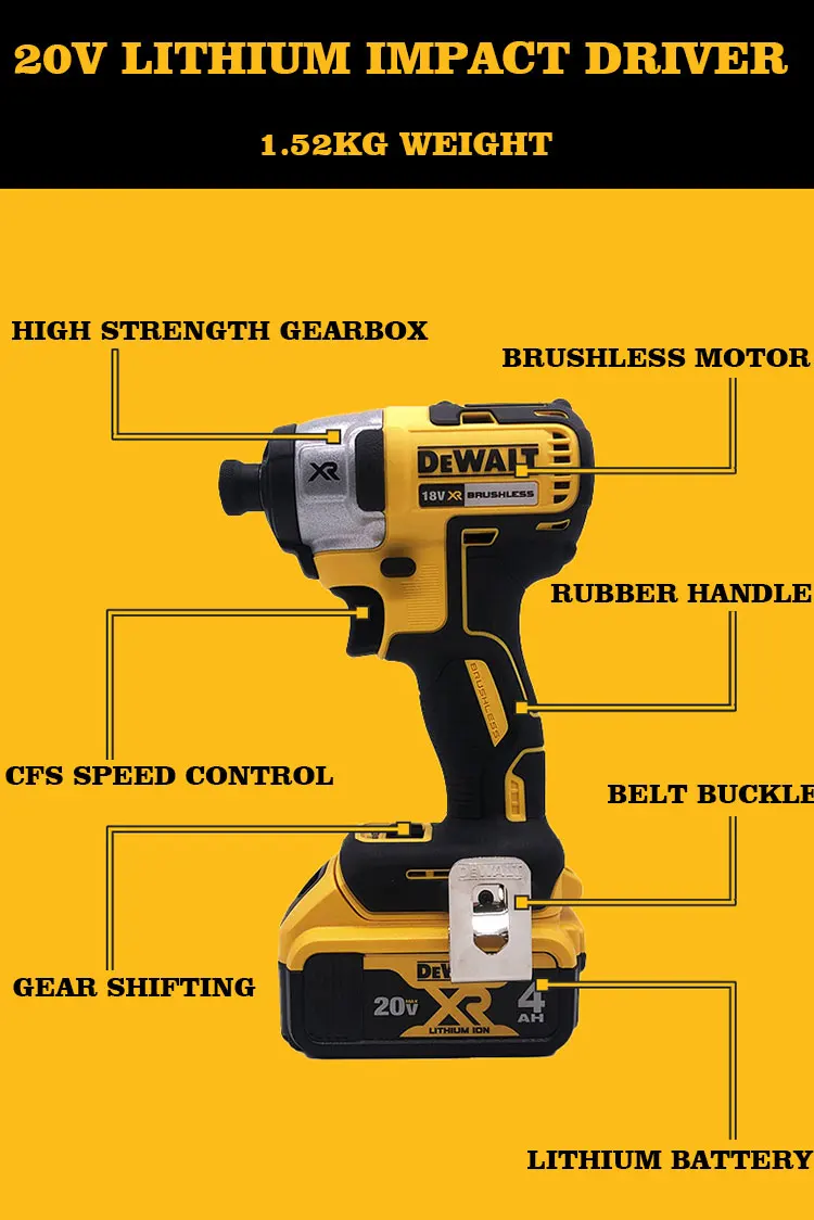 De Walt 20v Max Xrdcf887 High Torque 205n.m Brushless 3-speed 1/4-inch ...