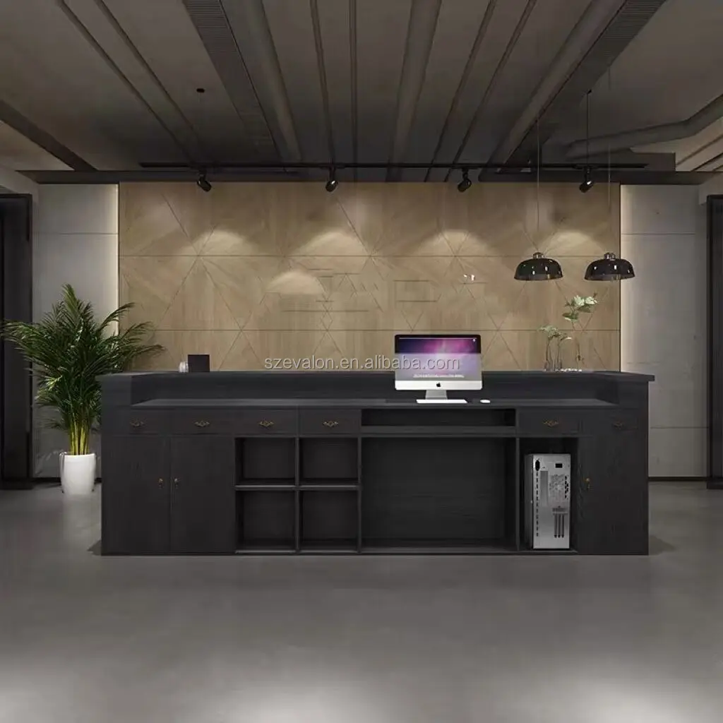 Luxury White Front Desk Counter Reception Desk Modern Hotel Beauty ...