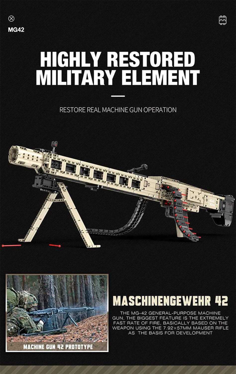 Reobrix 77006 Technical Military Germany Mg-42 Machine Gun Model ...