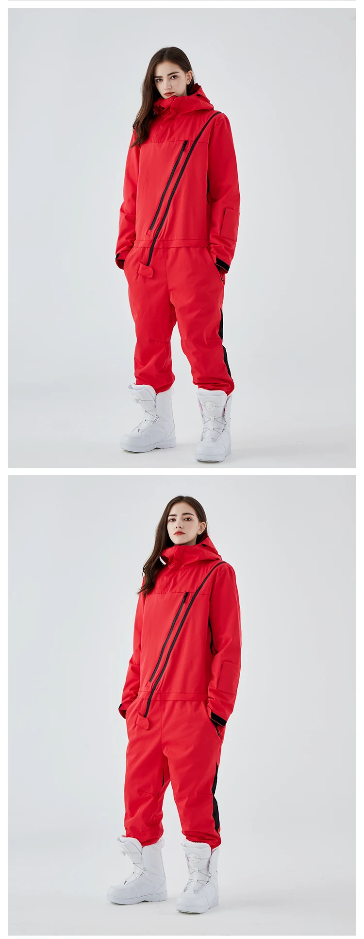 Ski Overalls Women Korea Design Skiing One Piece Set Snowboarding Men ...