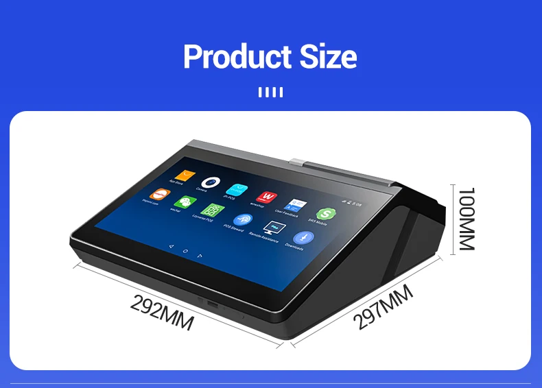 Win 10 Android 11 Wifi Cash Register Desktop 11.6'' Pos Printer