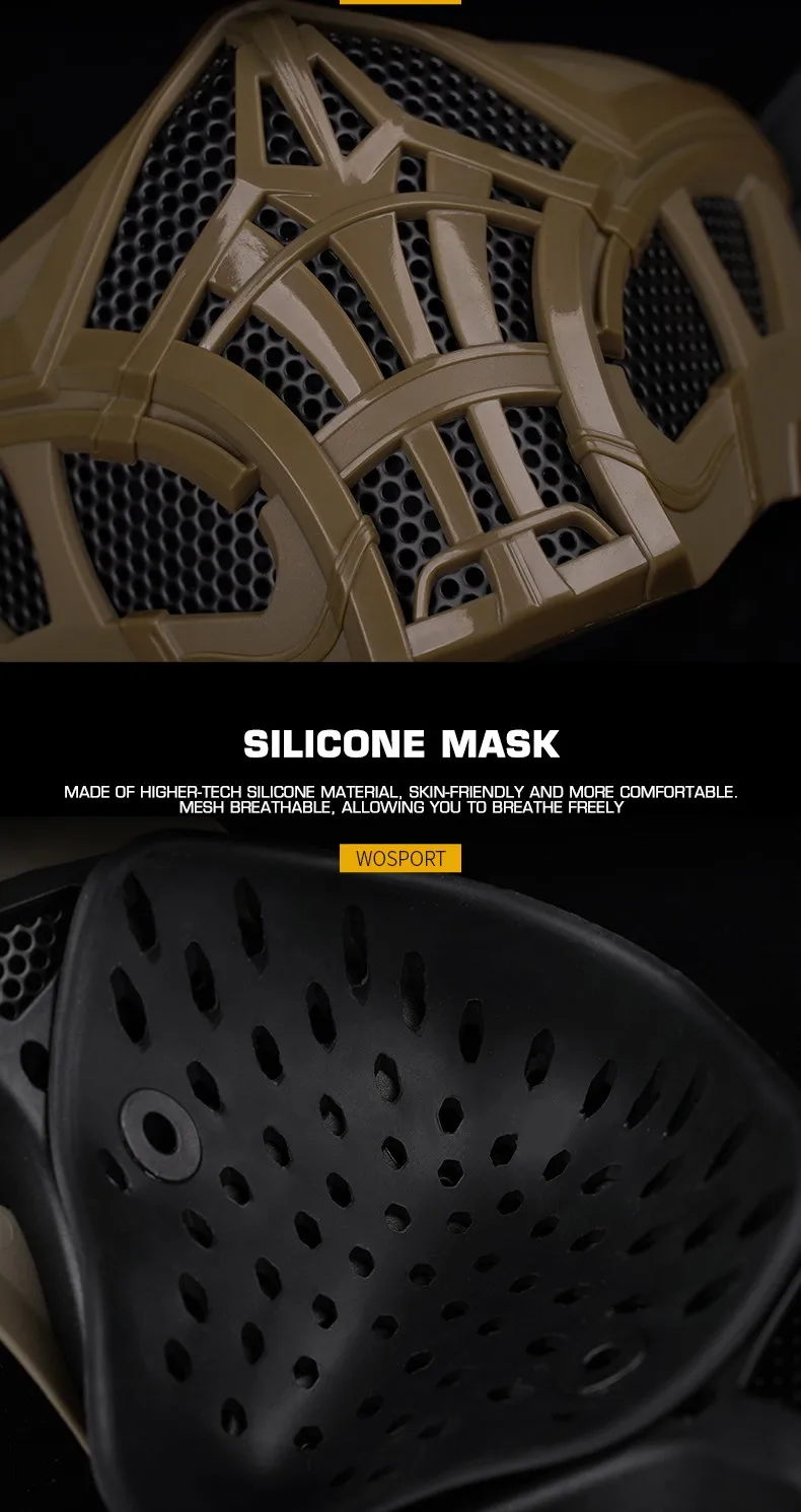 Half Face New Color Outdoor CS Game Breathable Safety Tactical Mask ...