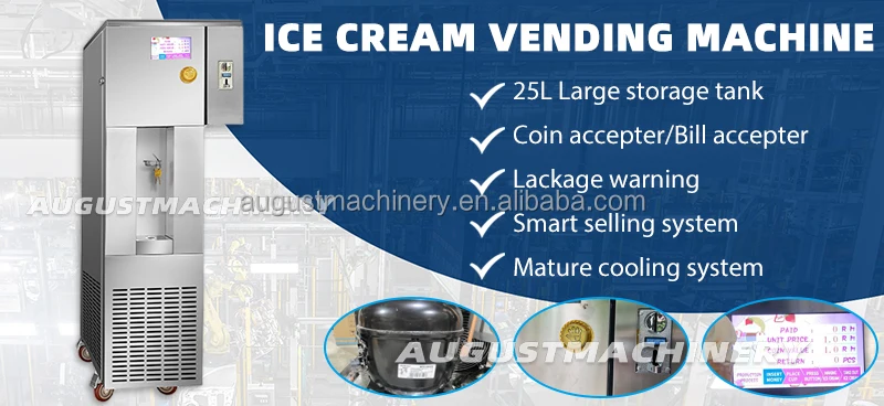 Outdoor Vending Soft Ice Cream Machine Automatic Mobile Ice Cream ...