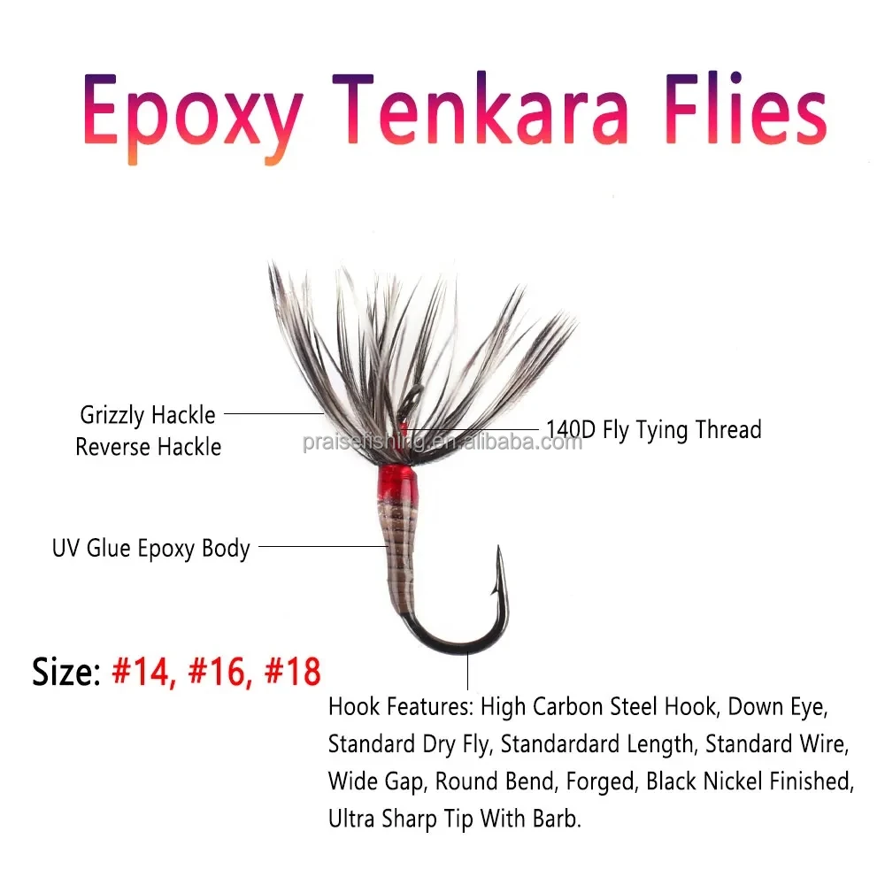Tenkara Flies Kebari Reverse Hackle Dry Fly Barbed Hook Salmon ...
