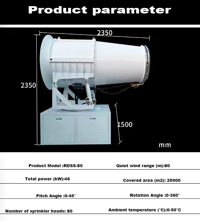Dust removal dust suppression automatic fog gun machine remote control ...