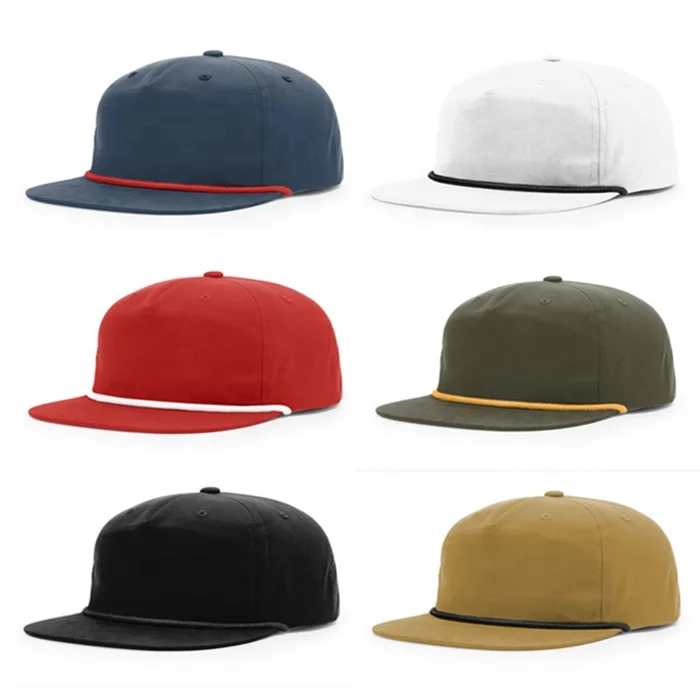 High Quality 5 Panel Microfiber Nylon Rope Hat Unstructured Rope Hat ...