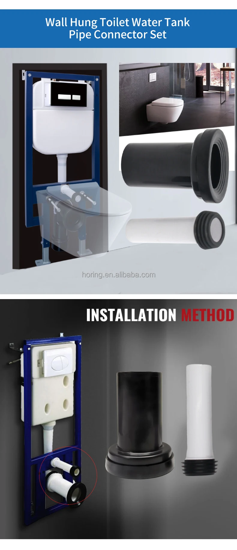 Modern Concealed Cistern Installation Kit for Wall-Hung Toilet