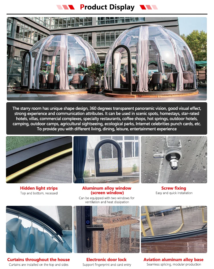 Luxury Modular Dome House Transparent Polycarbonate Tent Hotel Prefab ...