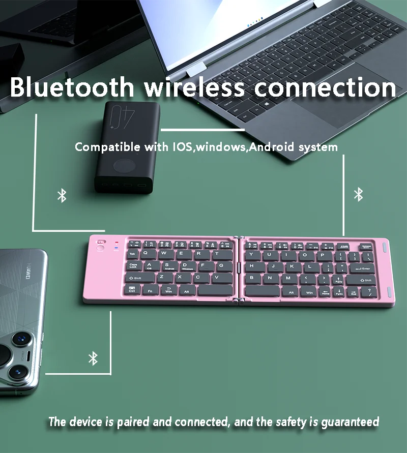 Mini Wireless Keyboard - Compact, Foldable, and Versatile