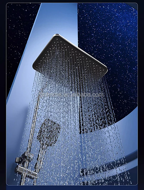 Luxury Brass LED Shower Mixer Set with Digital Display