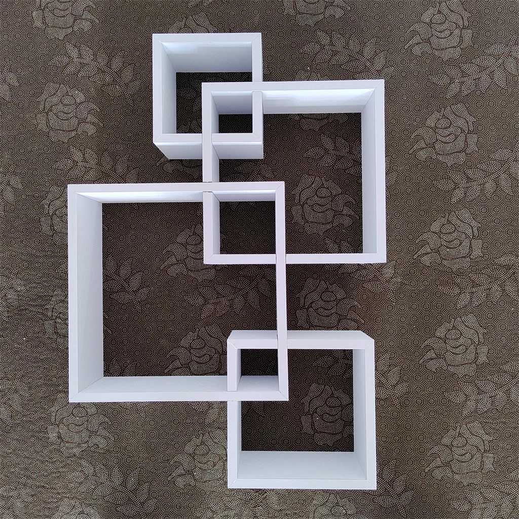 Floating Shelves Wall Mounted Interlocking Cube Design Wall Shelves For ...