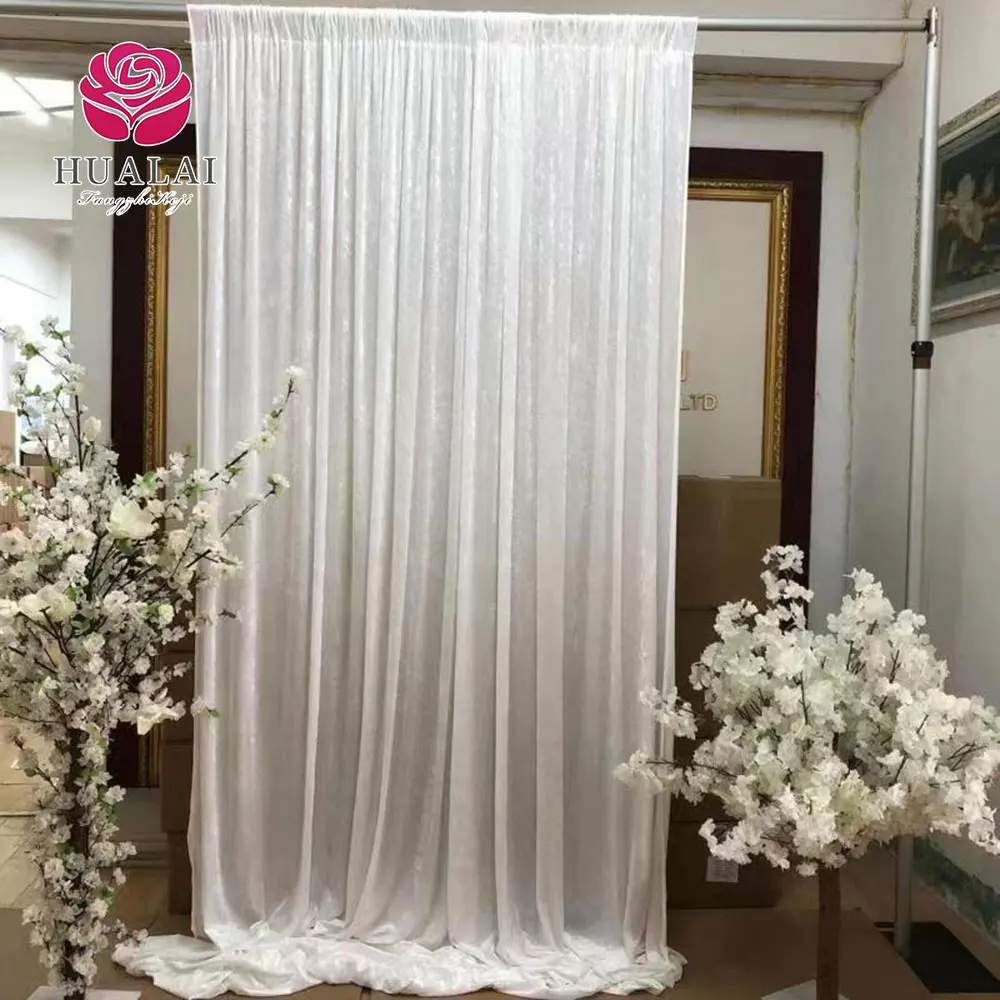 Custom Solid Black Velour Crush Velvet Heavy Cloth Back Drop Drapes ...