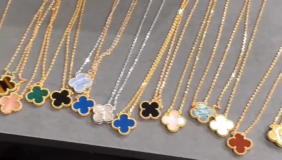 Kmlhs032 Luxury Famous Brand 925 Sterling Silver Jewelry Sets Four Leaf ...