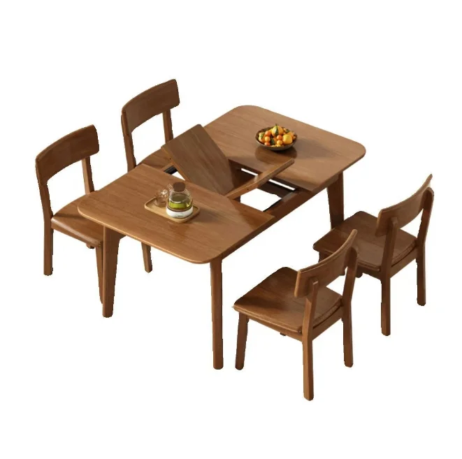Nordic Solid Wood Extendable Table Small Apartment Living Room ...