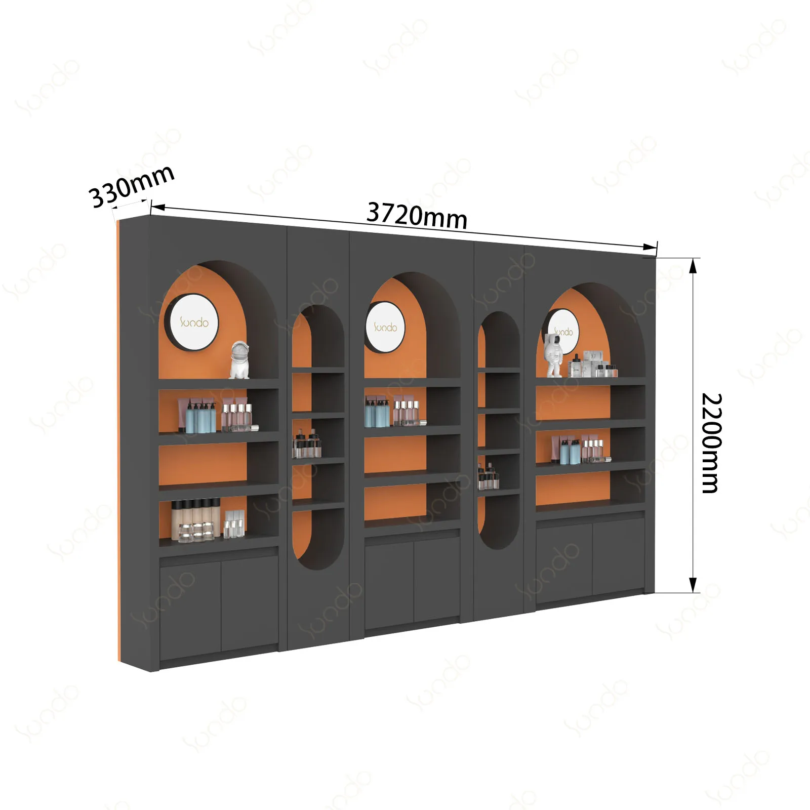Factory Customised Woodgrain Patterns Glass Bottle Showcase Simple ...