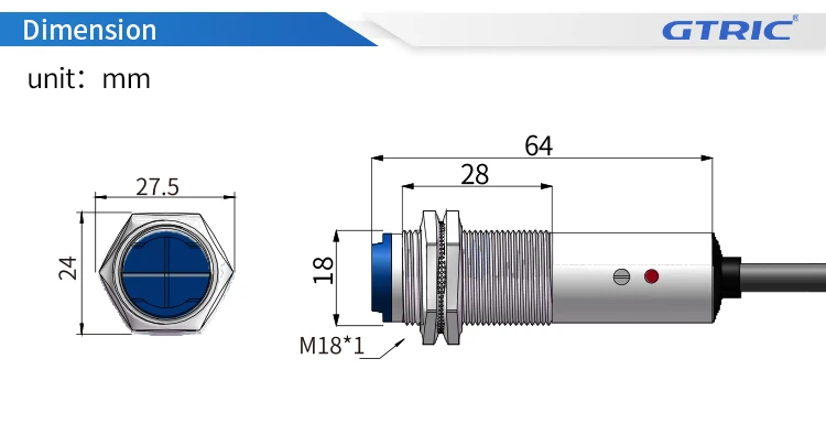 GTRIC CDD-40N Photoelectric Sensor - 40cm Diffuse Reflection