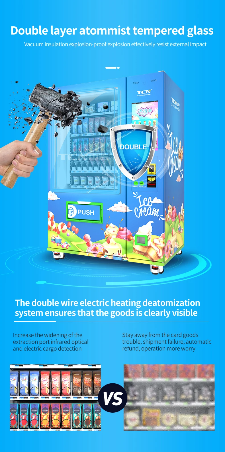 TCN Quick Frozen Vending Machine - Efficient Seafood Solutions