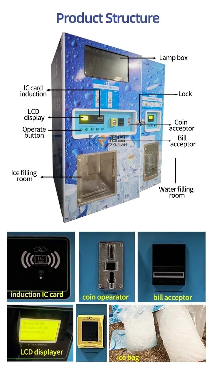 Commercial Grade Ice & Water Vending Machine with RO System - OEM