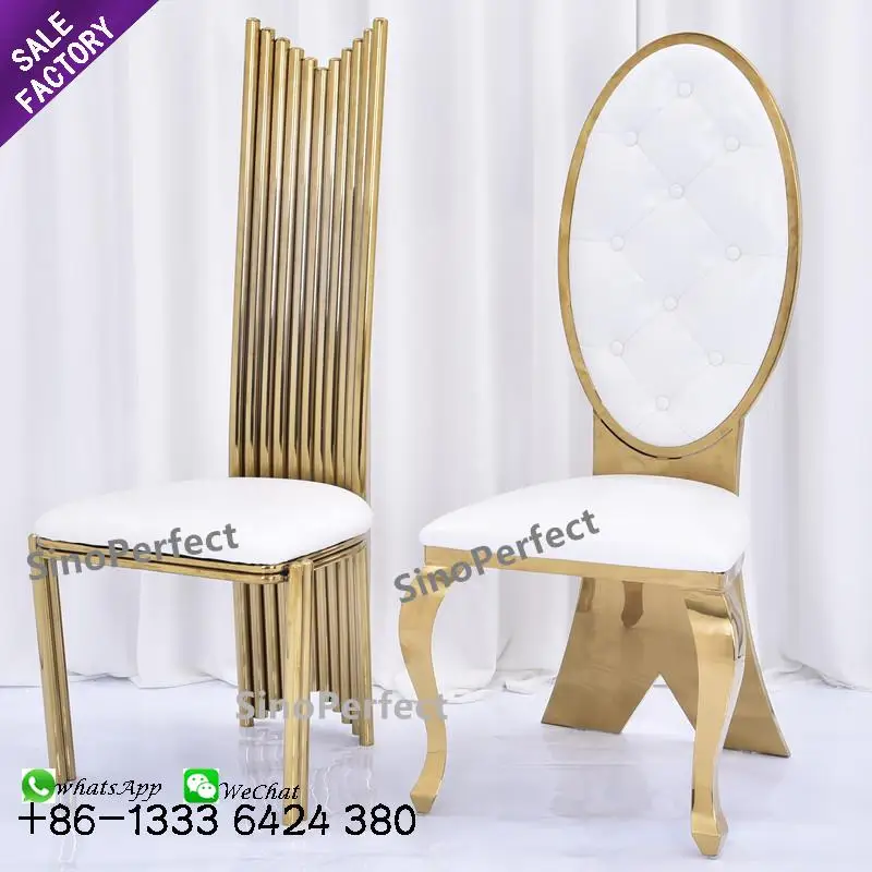 Cheap Price Simple Design Gold Grooms And Bride Chair Stacking ...