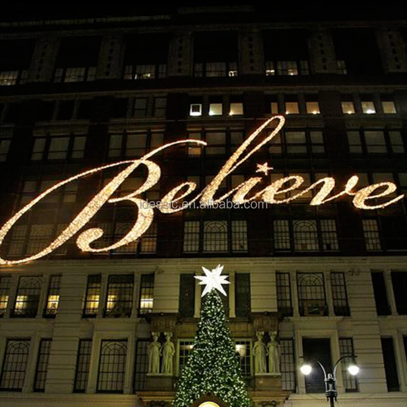 Outdoor Extra Large Illuminated Joy Letters Signs for Christmas