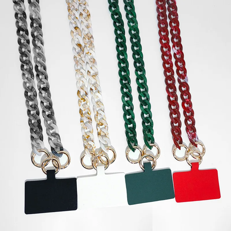 125CM Acrylic Curb Chain Crossbody Phone Lanyard CellPhone Chains Strap ...