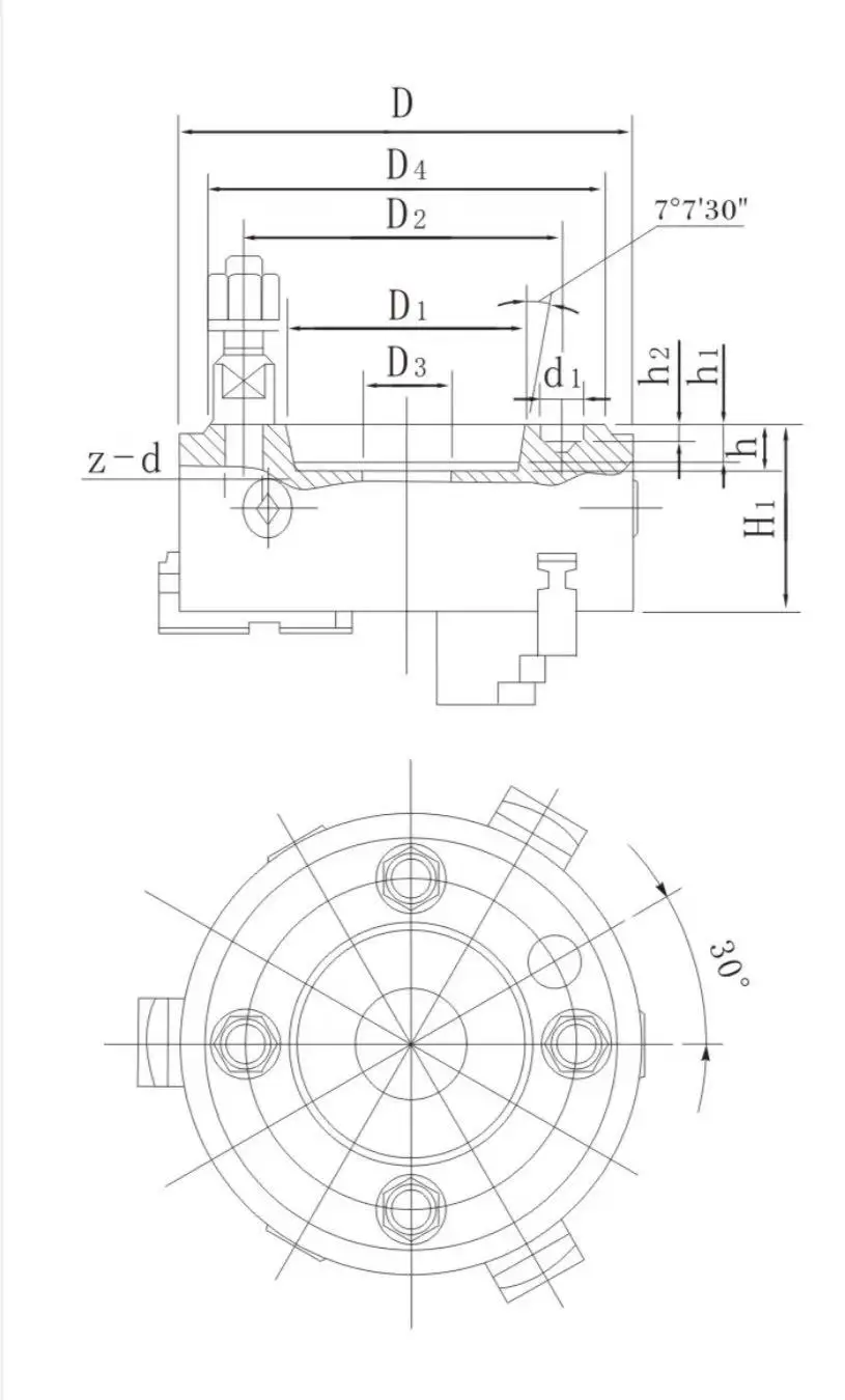 K11 Series Self-centering 3 Jaw Chuck with Type A2 (Outer Screw Joint ...