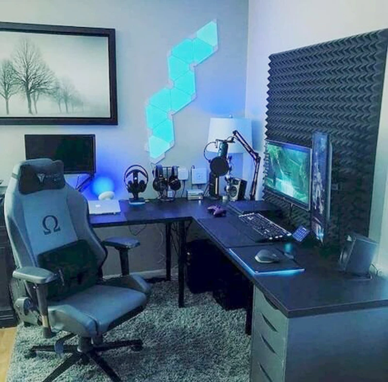Gaming Room Setup Led Metal Plastic RGB Lighting Monitor Stand Riser ...
