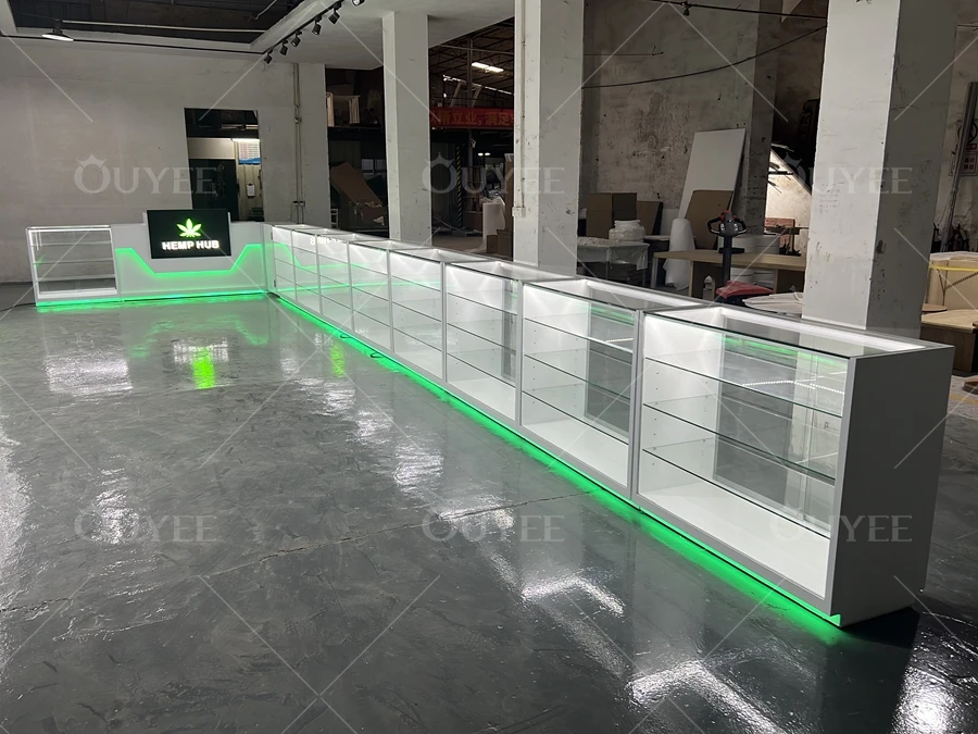 Custom Shop Design Cabinets - Eco-Friendly Smoke Shop Displays