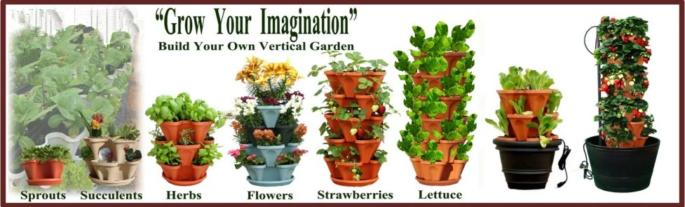 Vertical Garden Tower - Stackable Planters for Indoor & Outdoor