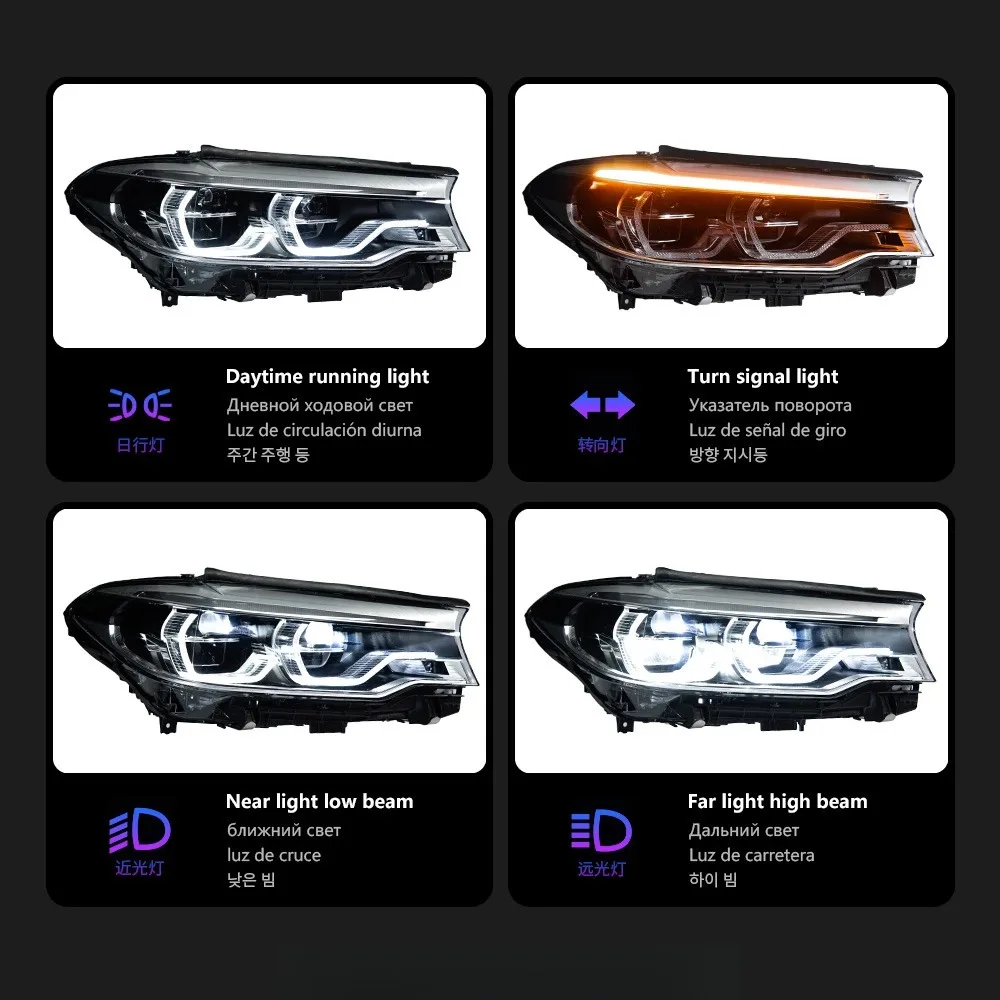 G30 Upgrade Headlights for Bmw 5 Series G30 G38 2018-2020