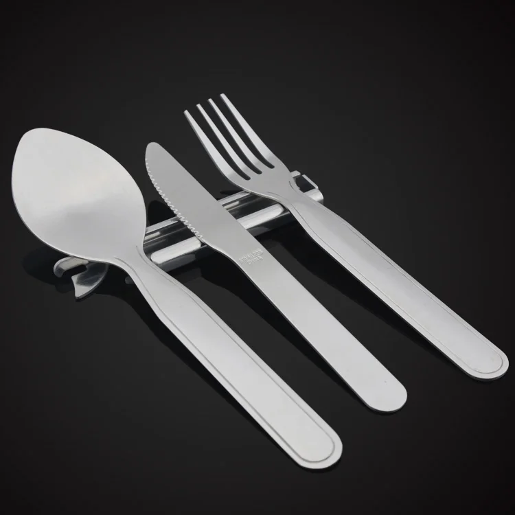 4-in-1 Cutlery Set Stainless Steel Fork Spoon Knife And Bottle Opener ...