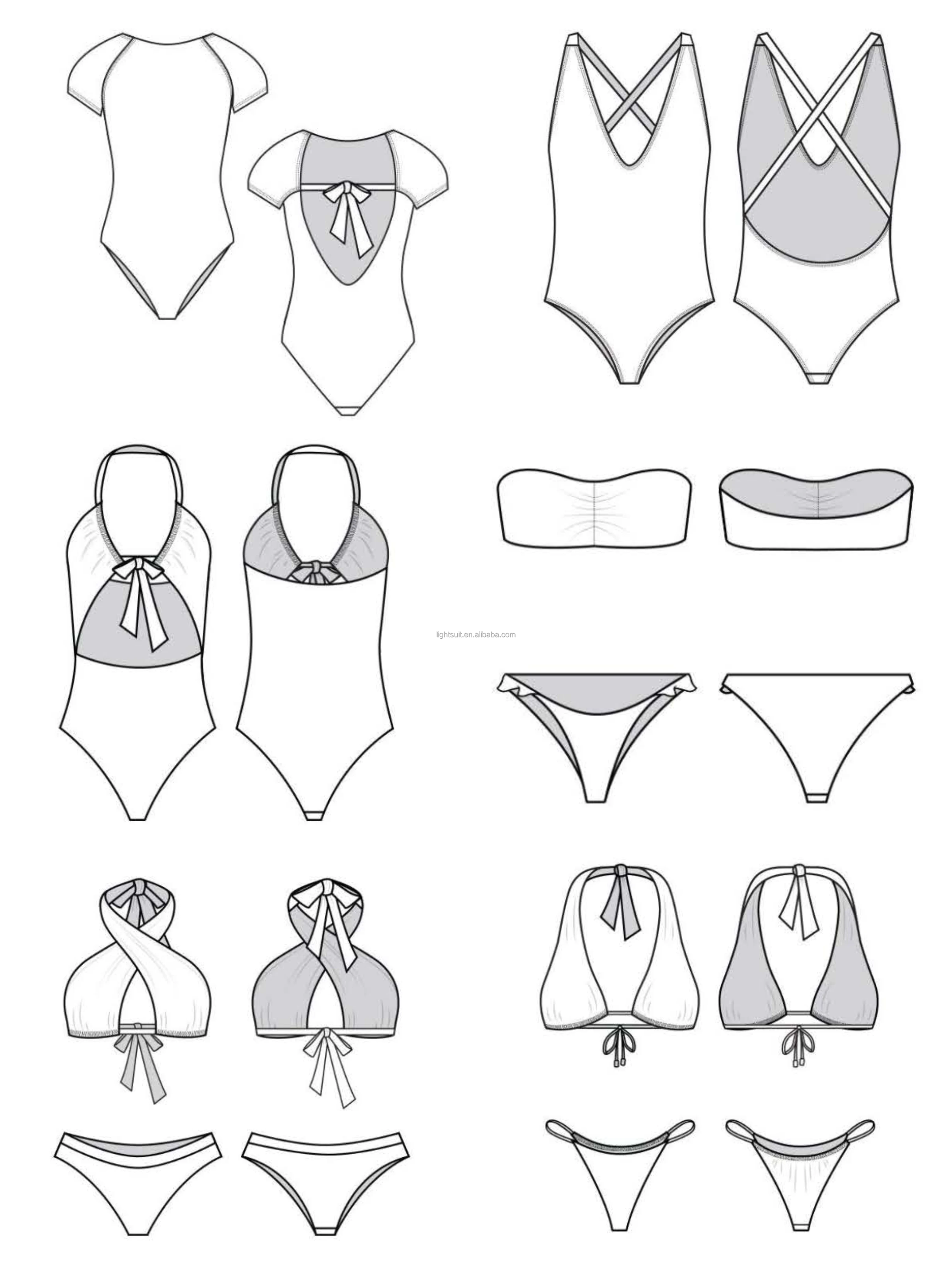 Customized High Quality Oem Luxury Women Solid Printed Bathing Suit ...