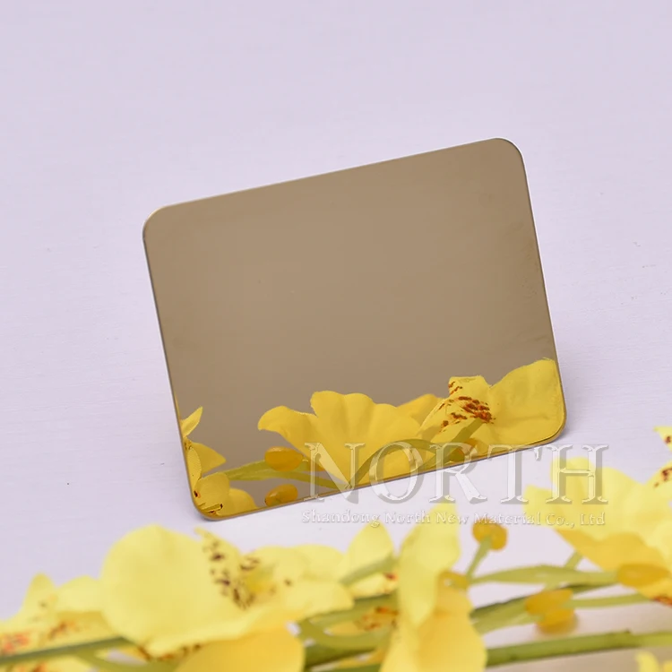 Gold Decoration Stainless Steel Sheet 201 Golden Mirror Finish With ...