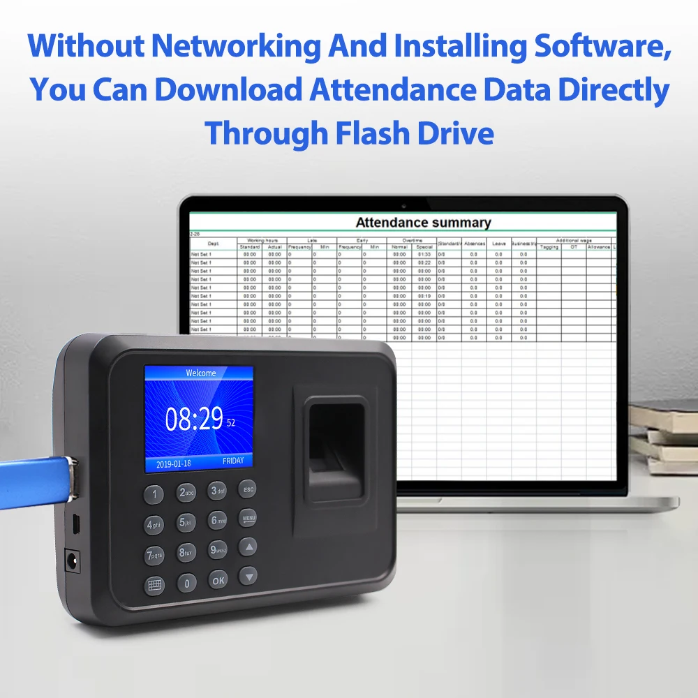 Alibaba.com: F01 Smart Biometric Fingerprint Time Attendance Recorder ...