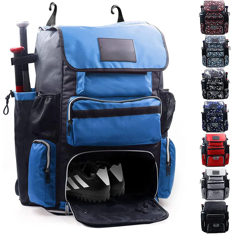 Custom Fashion New Baseball Backpack Softball Backpack Blue With Hook ...