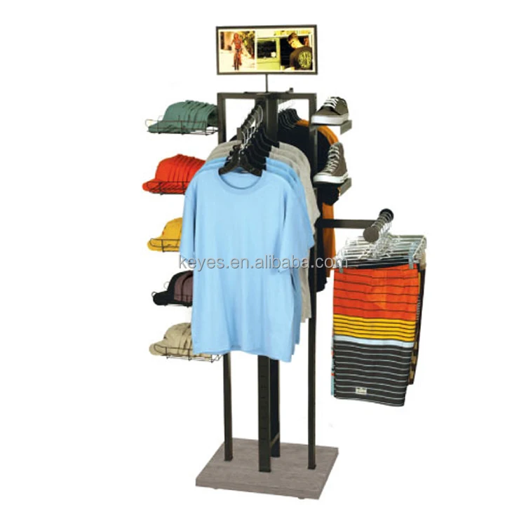 Clothing Metal Display Rack Floor T-shirt Display Stand Boutique ...