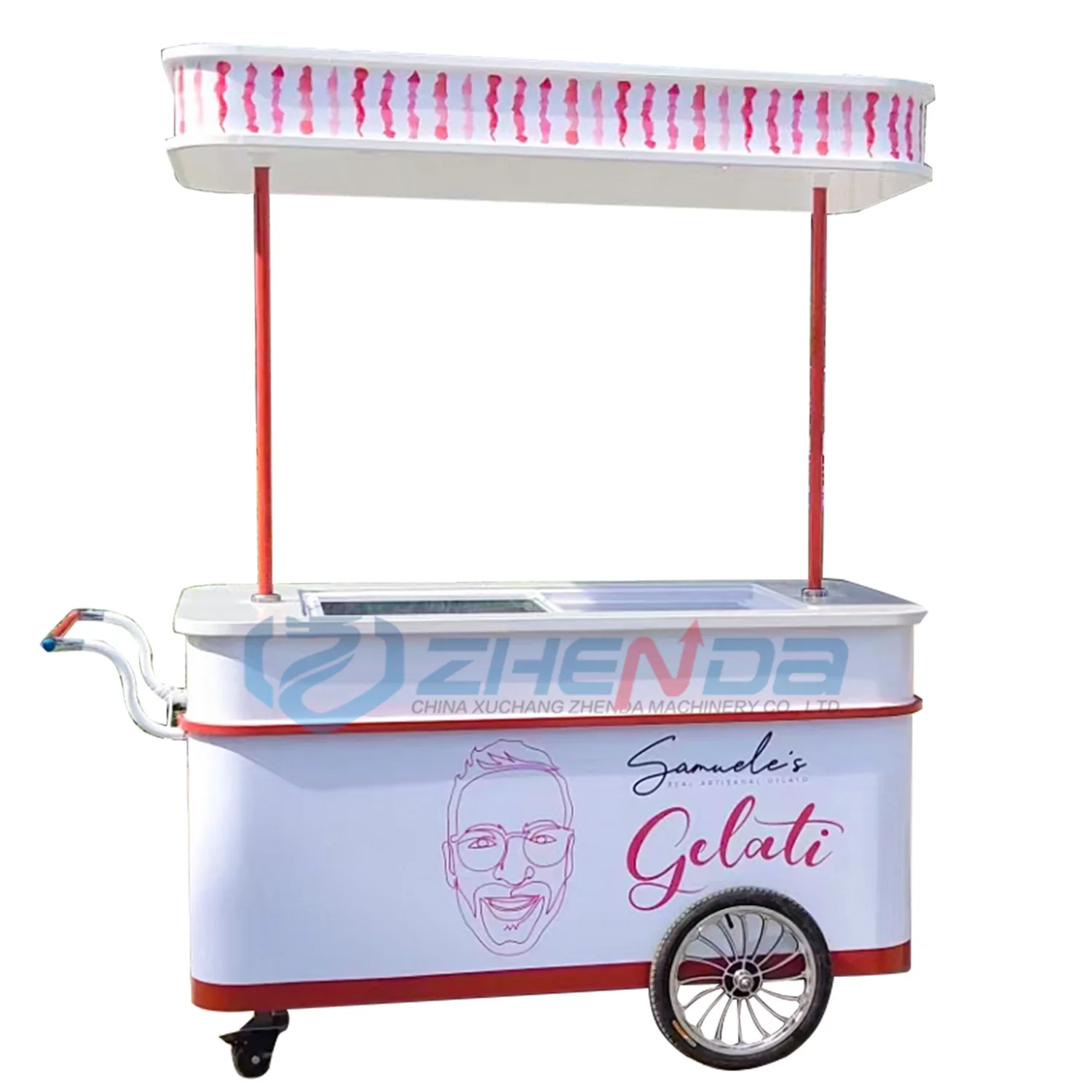 Customized Logo Electric Three-wheel Trolley Mobile Snack Cart Low-cost ...