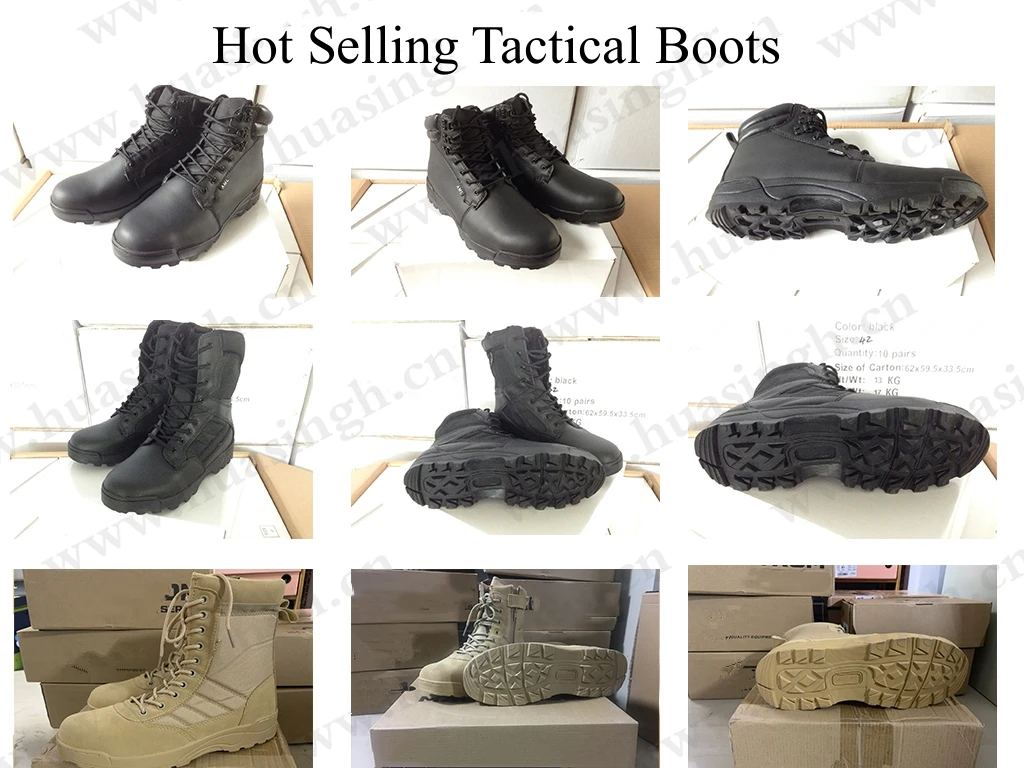 Zh,Front Zipper Design Summer Tactical Boots With Magic Tape Shockproof ...