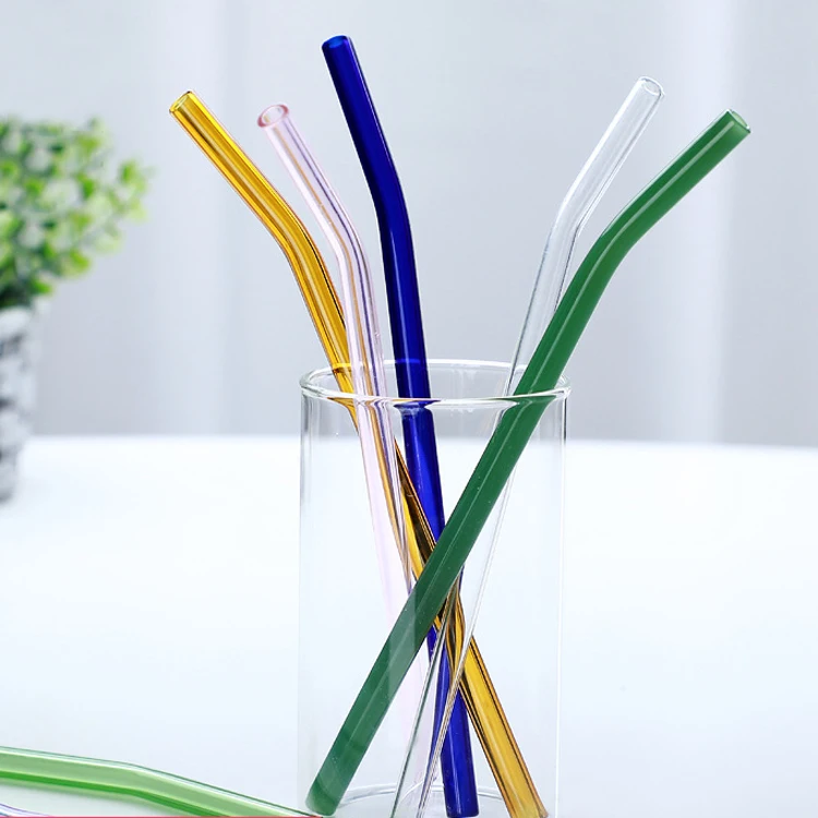Custom Color Reusable Glass Drinking Smoothie Straws For Milkshakes ...