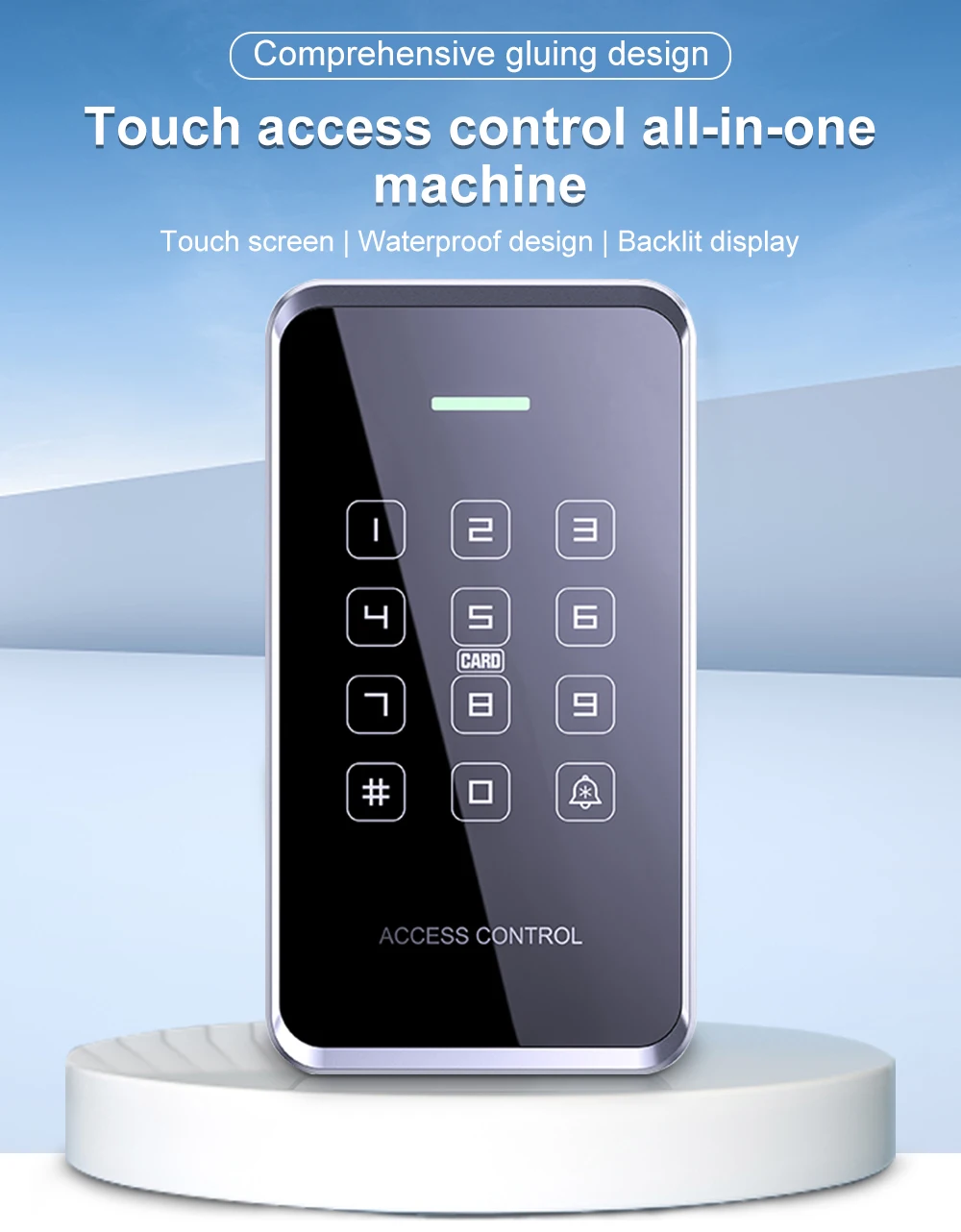 1000users Nfc Access Control Keypad Waterproof Backlight Touch Screen Dual Frequency Rfid ...