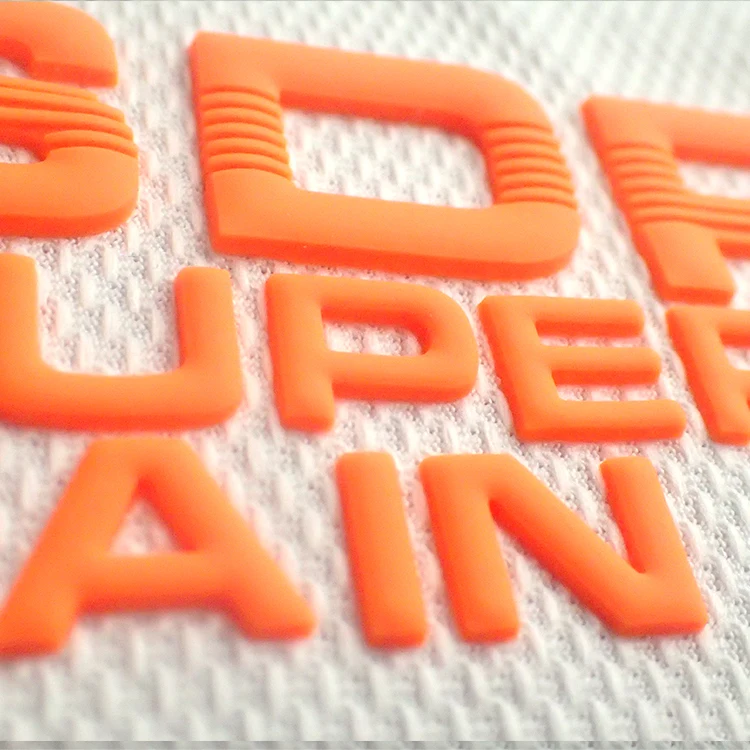 Custom 3D Effect Raised Logo 3D Silicone Heat Transfer for Clothing Labels