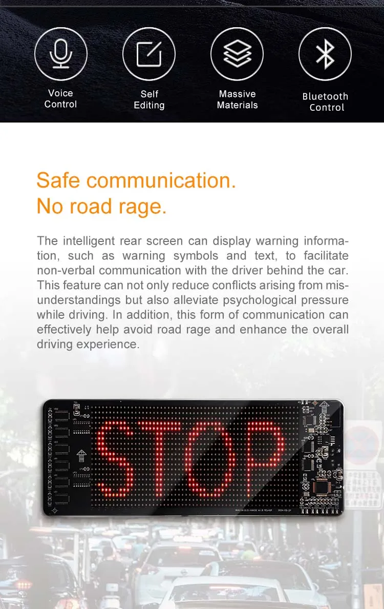 LOY APP Programmable RGB LED Display for Car Advertising