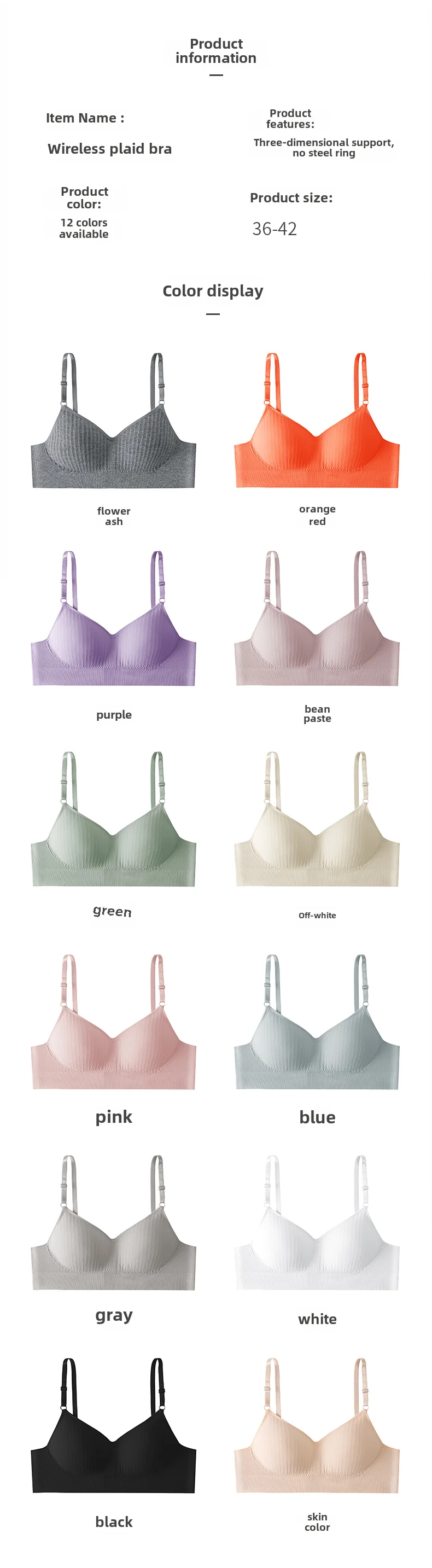 High Quality Ladies Bra Set Comfortable Seamless T-Back Wire Free ...